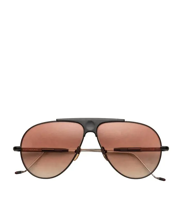 JACQUES MARIE MAGE Titanium Daido Aviator Sunglasses