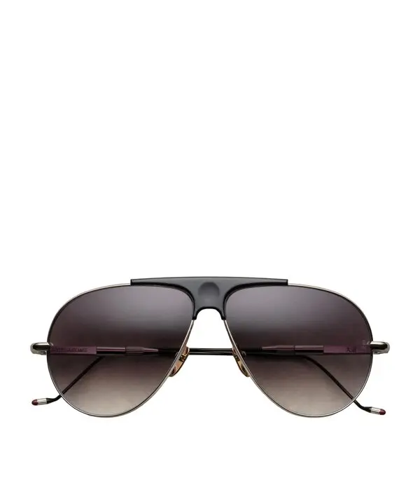 JACQUES MARIE MAGE Titanium Daido Aviator Sunglasses