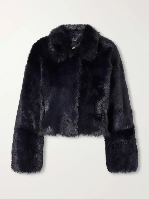 Nour Hammour Cameron Cropped Shearling Jacket