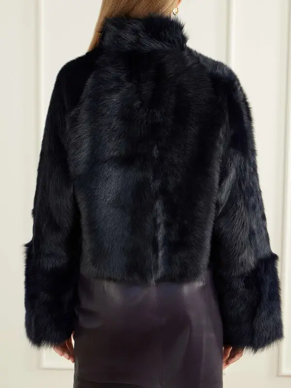 Nour Hammour Cameron Cropped Shearling Jacket