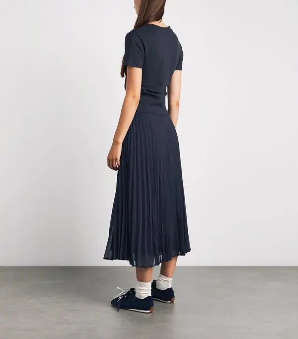 Claudie Pierlot Trompe-l'œil Bi-material Midi Dress