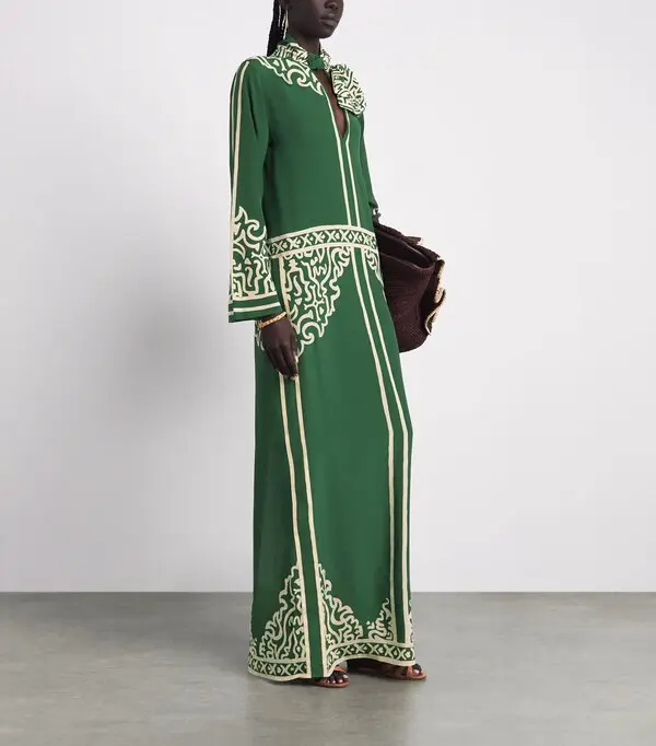 Johanna Ortiz Silk Windborne Tunic Maxi Dress