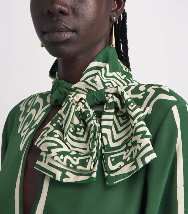 Johanna Ortiz Silk Windborne Tunic Maxi Dress