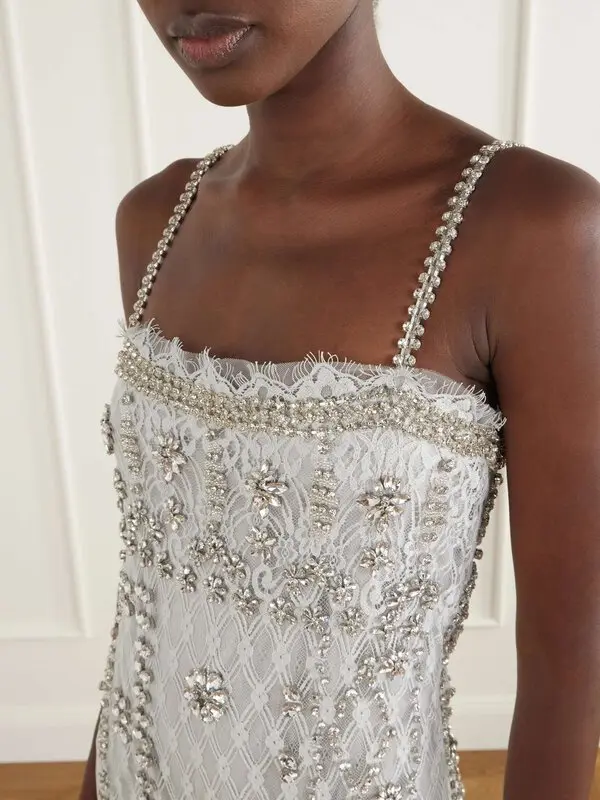 Costarellos Leona Crystal-embellished Lace Gown