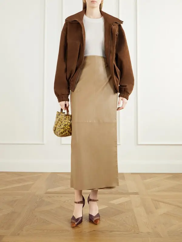 GIANVITO ROSSI 95 Crepe-satin Pumps - Brown