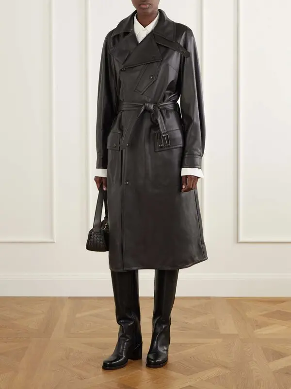 Ralph Lauren Belted Leather Coat
