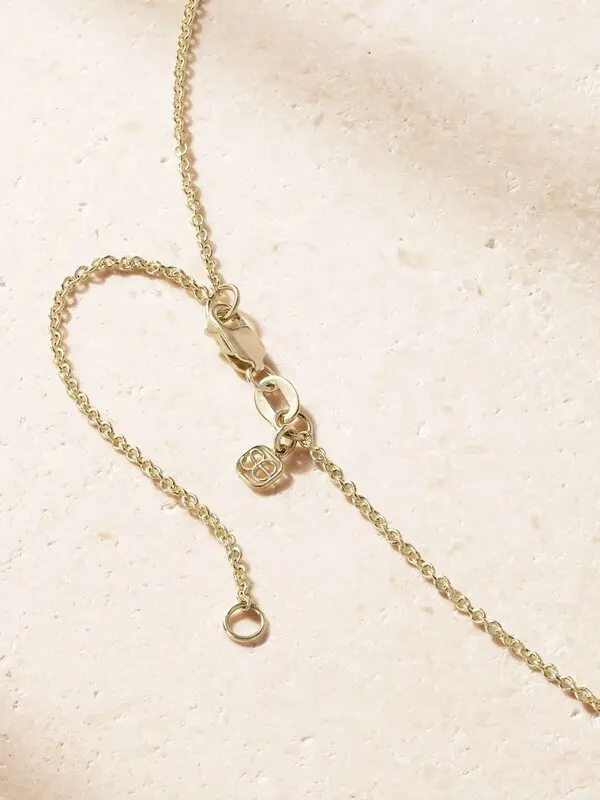 SYDNEY EVAN Burst Flower Heart 14-karat Diamond Necklace