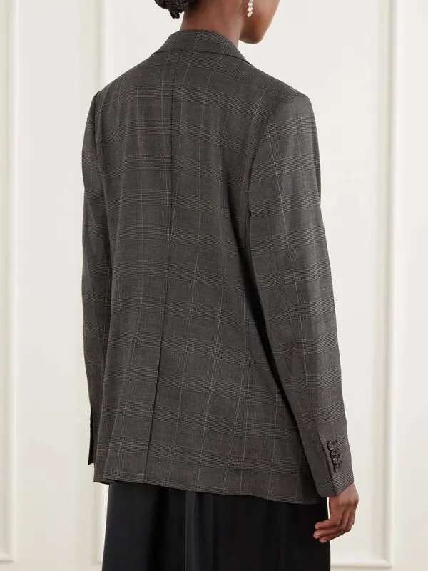 Simone Rocha Embellished Prince Of Wales Stretch-wool Blazer