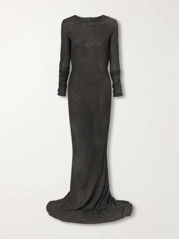 Rick Owens Cotton-mesh Gown - Black
