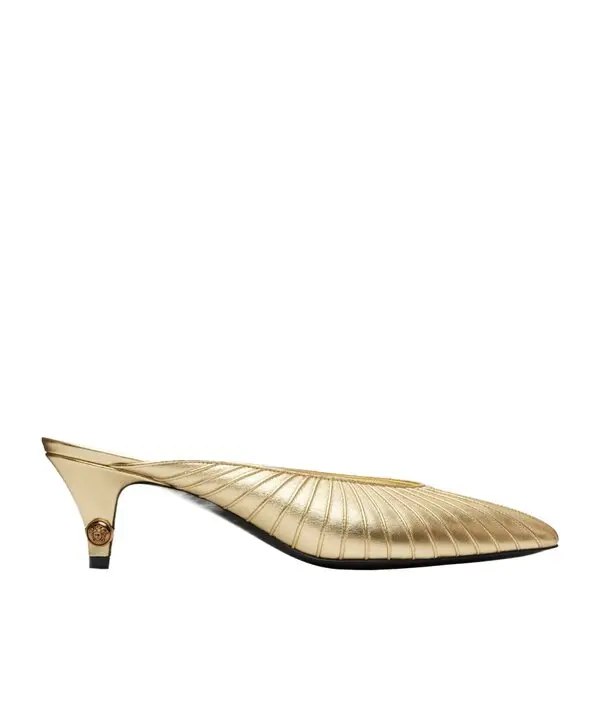 Versace Metallic-nappa Mules 55 Mm