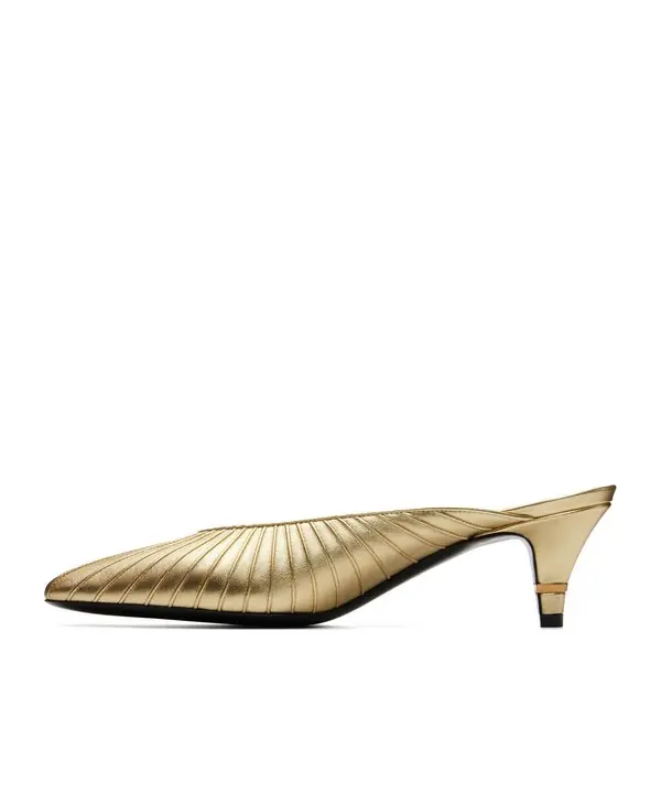 Versace Metallic-nappa Mules 55 Mm