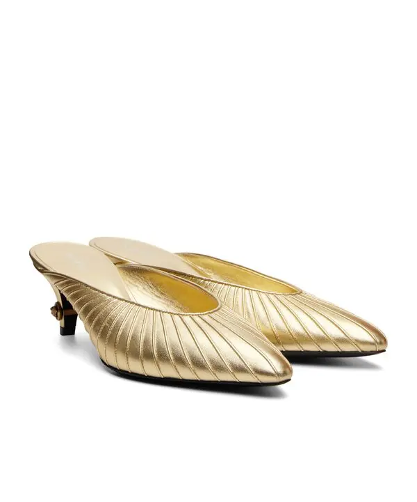 Versace Metallic-nappa Mules 55 Mm