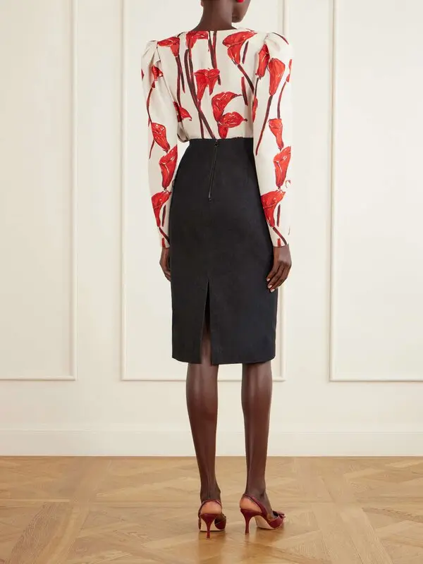 Carolina Herrera Denim Midi Skirt