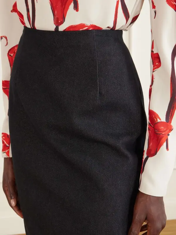 Carolina Herrera Denim Midi Skirt