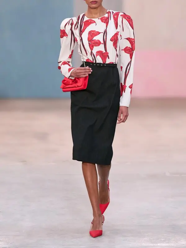 Carolina Herrera Denim Midi Skirt