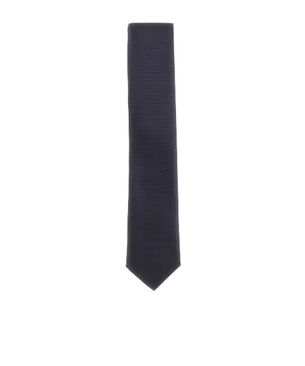Emporio Armani Gabardine Silk Tie - Black