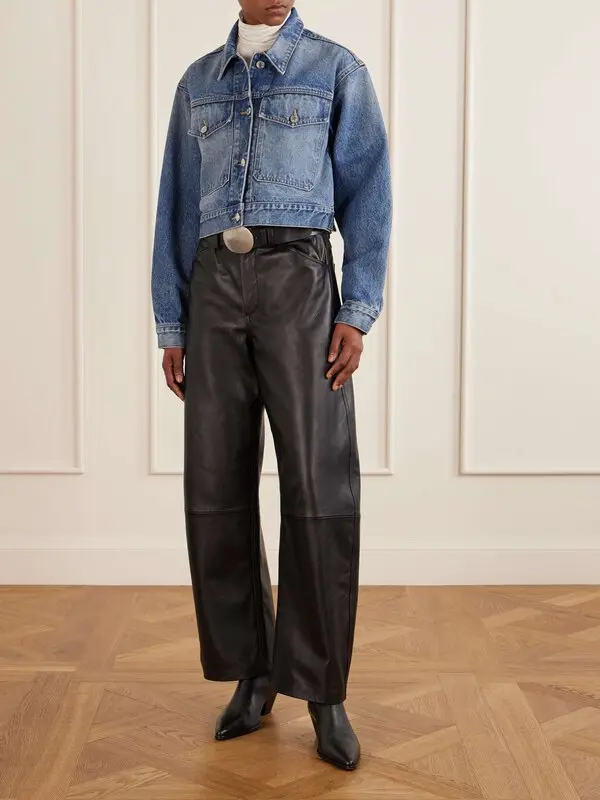 NILI LOTAN Tribeca Leather Wide-leg Pants