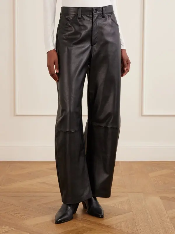 NILI LOTAN Tribeca Leather Wide-leg Pants