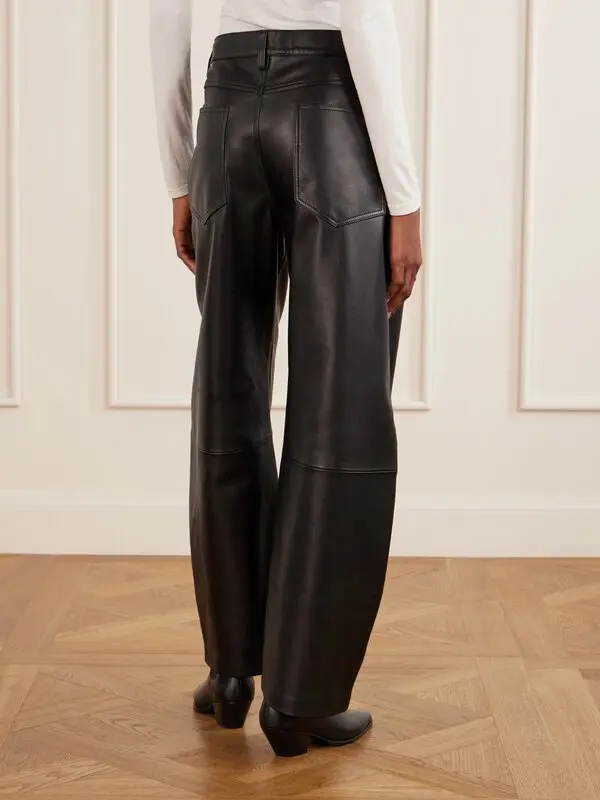 NILI LOTAN Tribeca Leather Wide-leg Pants