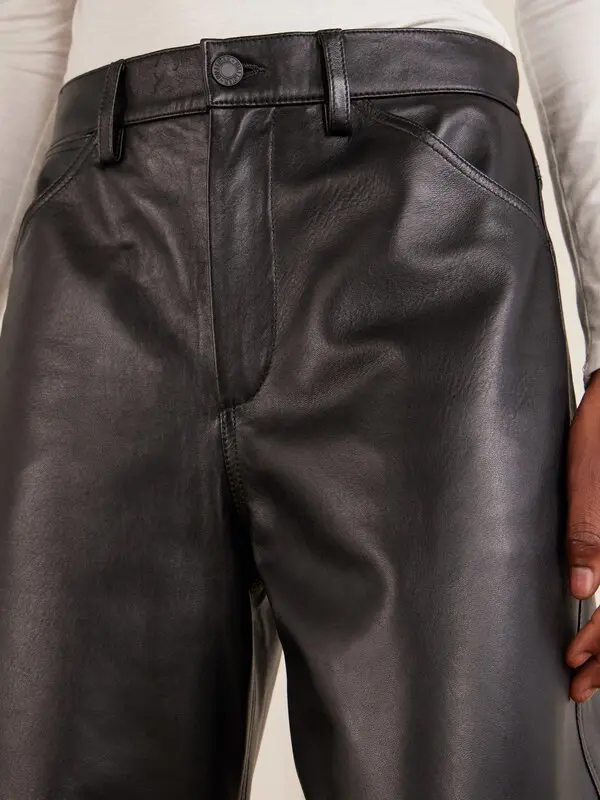 NILI LOTAN Tribeca Leather Wide-leg Pants