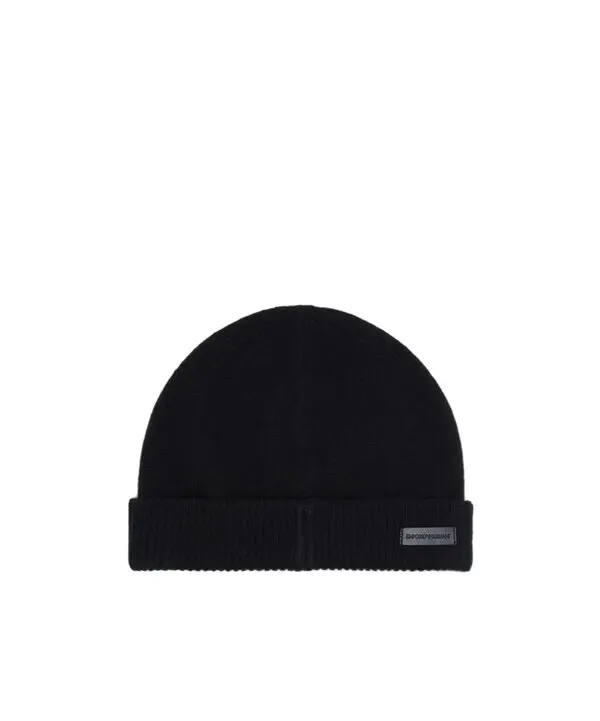 Emporio Armani Pure Cashmere Beanie - Black