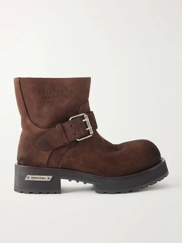 Balenciaga Venom Waxed-suede Desert Boots - Brown