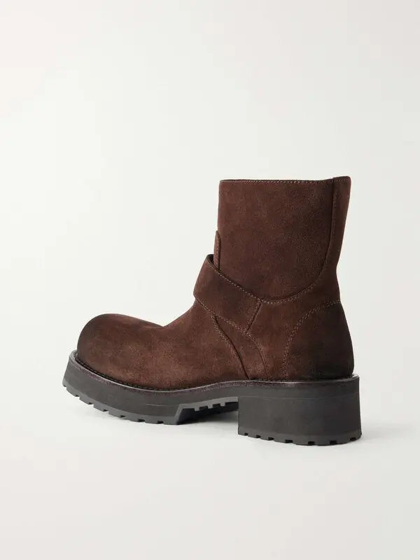 Balenciaga Venom Waxed-suede Desert Boots