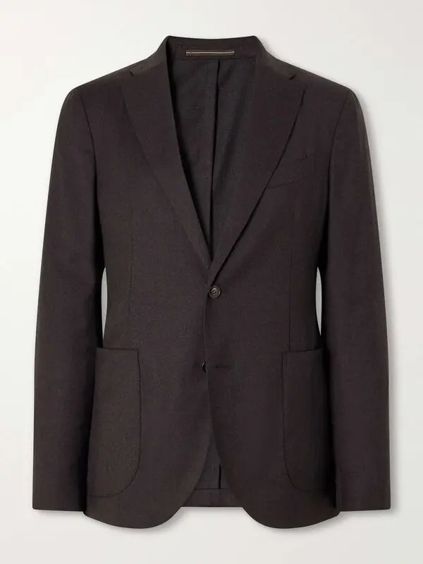 SLOWEAR Wool-blend Flannel Suit Jacket