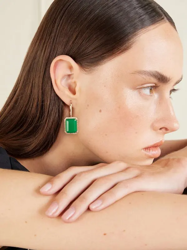Shay Portrait 18-karat Onyx And Diamond Earrings