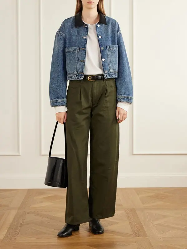 Citizens Of Humanity Velha Cotton And Linen-blend Wide-leg Pants - Green