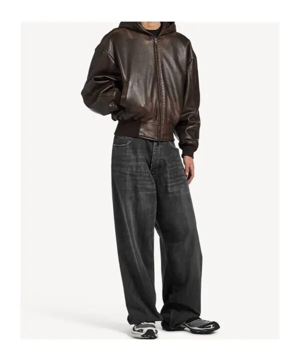 Balenciaga Pleated Baggy Jeans - Deep Ice Gray