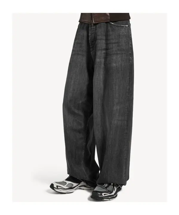 Balenciaga Pleated Baggy Jeans - Deep Ice Gray