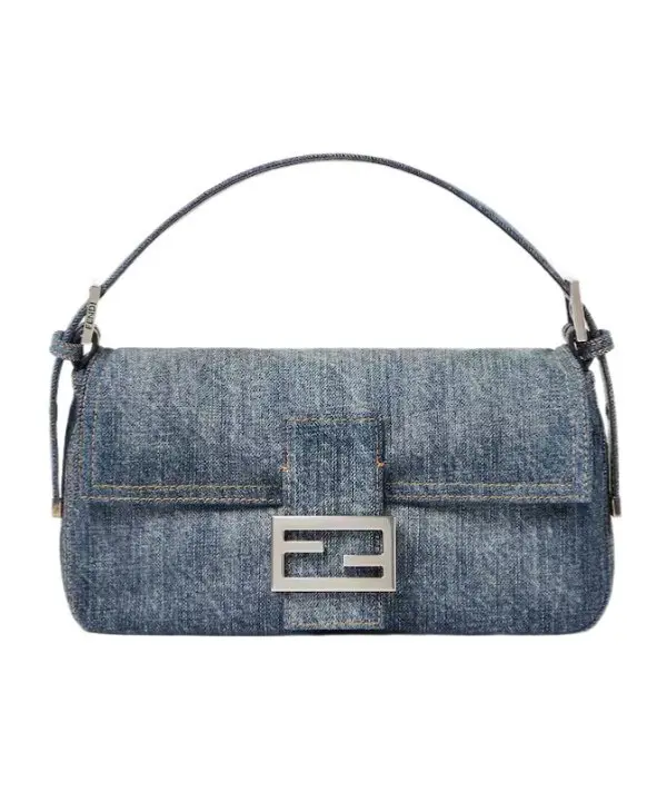 Fendi Baguette 26424 Denim Bag