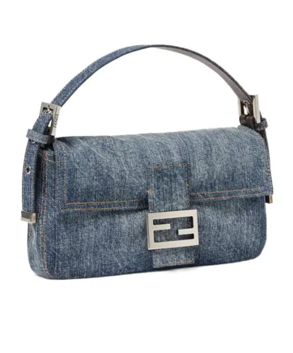 Fendi Baguette 26424 Denim Bag