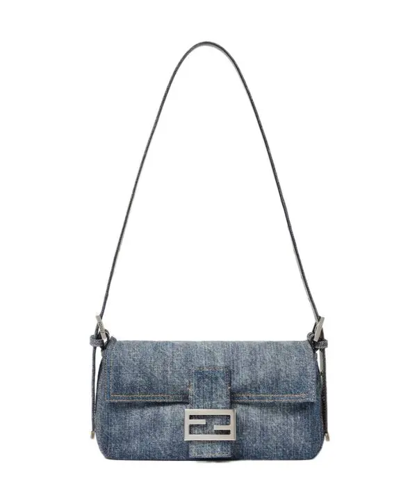 Fendi Baguette 26424 Denim Bag