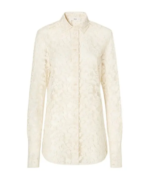 Fendi Peonia Lace Shirt - Ivory