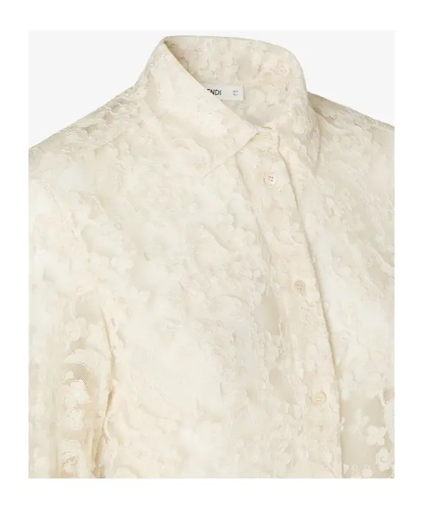 Fendi Peonia Lace Shirt - Ivory