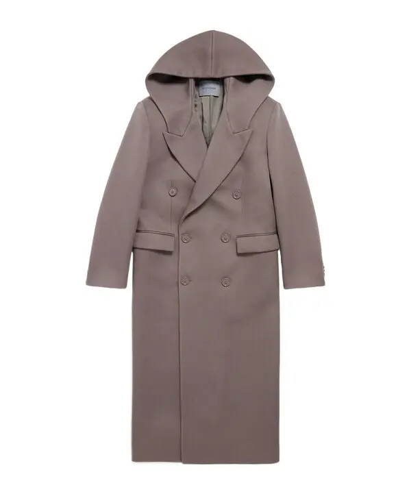 Balenciaga Hooded Tailor Coat - Smoke