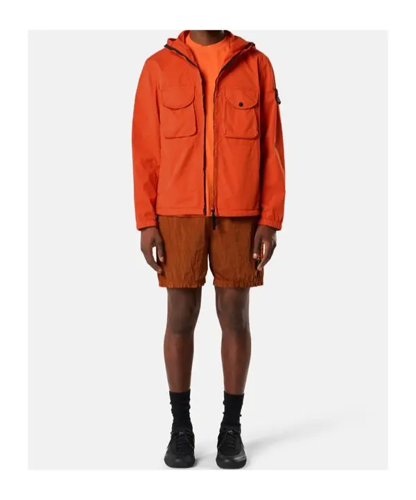 Stone Island Comfort-fit Hooded Zip-up Overshirt With Chestpockets