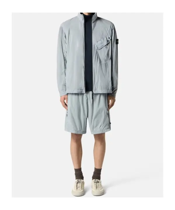 Stone Island Zip-up Overshirt With Chest Pocket