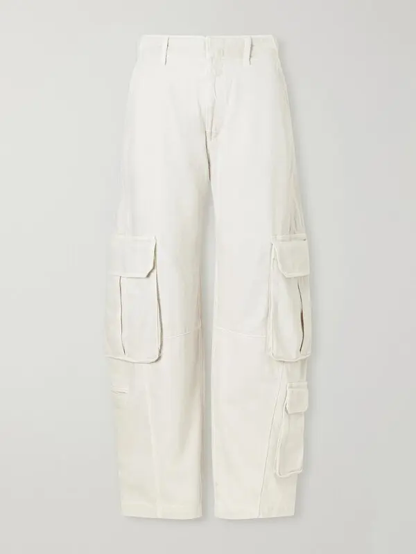 AGOLDE Ambika Utility Cotton-blend Wide-leg Jeans - Neutrals