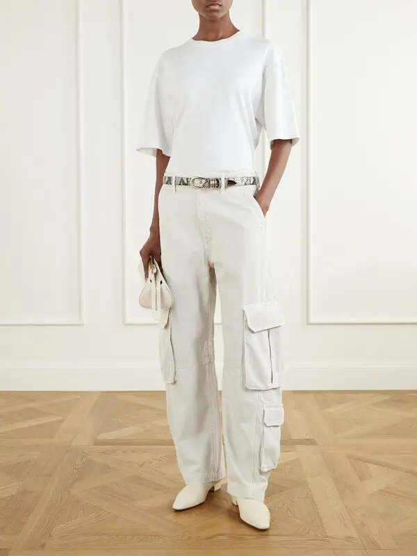 AGOLDE Ambika Utility Cotton-blend Wide-leg Jeans - Neutrals