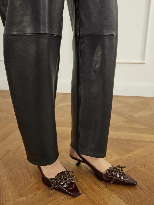 Marni Leather Slingback Pumps - Brown
