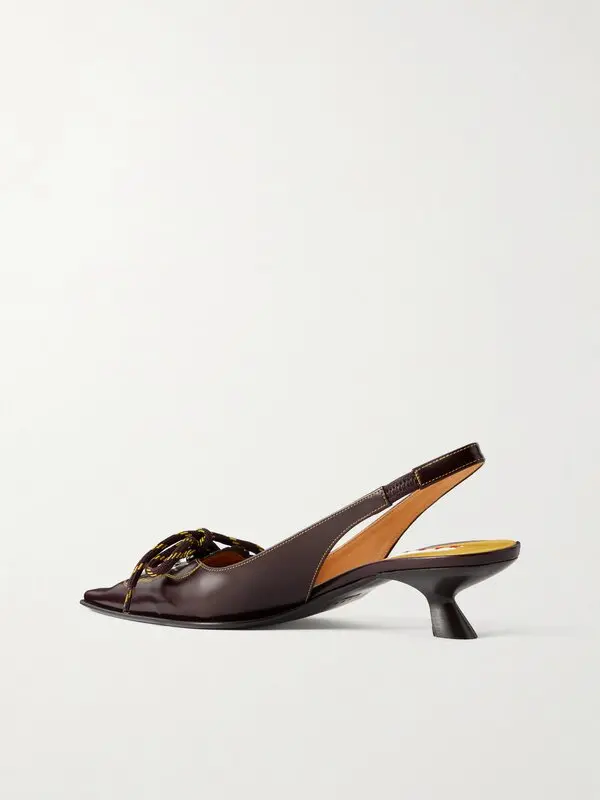 Marni Leather Slingback Pumps - Brown