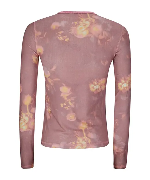 DIESEL® Top In Floral-print Ribbed Jersey