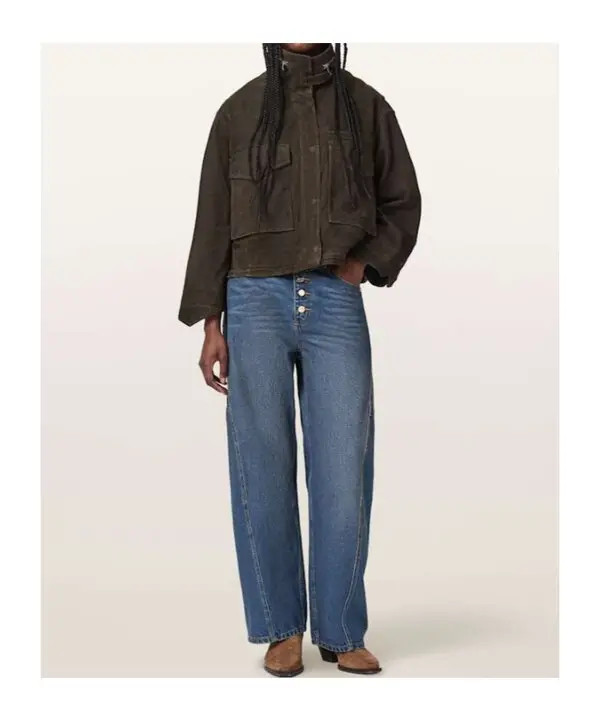 ALLSAINTS Exposed Button Barrel Leg Jeans - Indigo