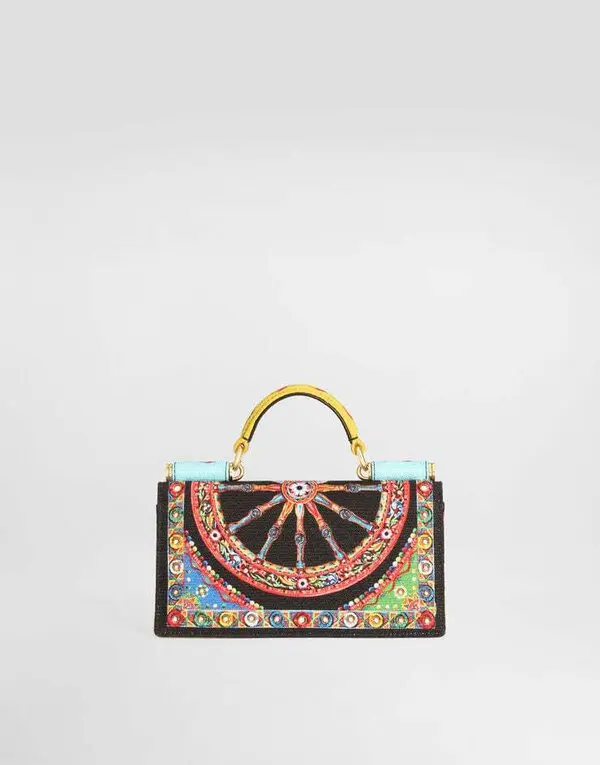 Dolce & Gabbana Carretto-print Canvas Phone Bag