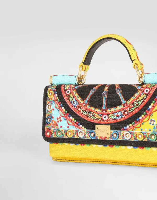 Dolce & Gabbana Carretto-print Canvas Phone Bag