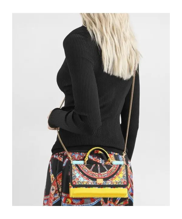 Dolce & Gabbana Carretto-print Canvas Phone Bag