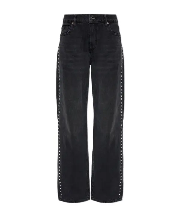 ALLSAINTS Sidestud Wideleg Jeans - Washed Black